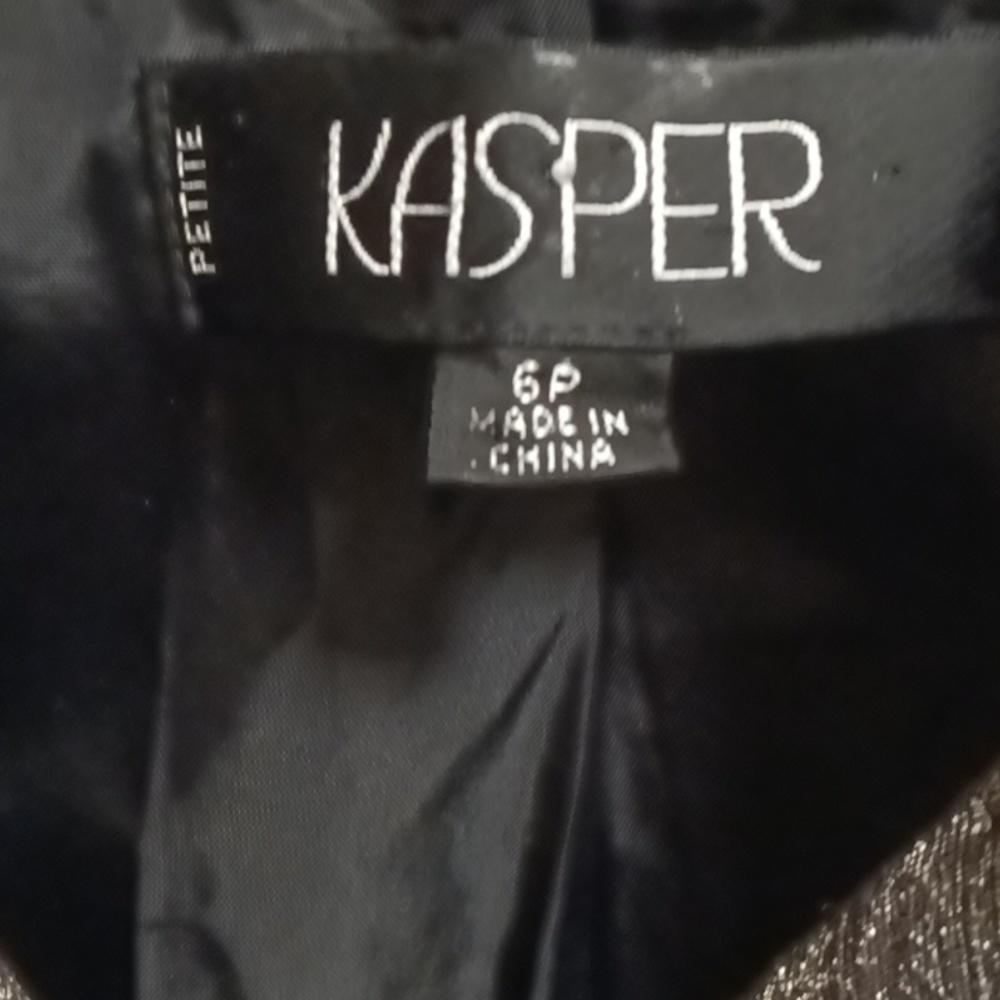 Nwot Kasper Silver Gray Black 2-Pc Lined Skirt Suit W… - Gem